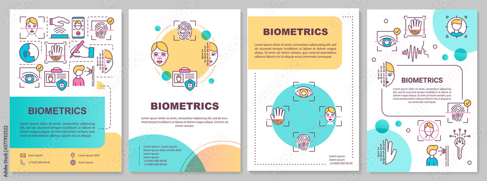 Biometrics security system brochure template. Face recognition. Flyer ...