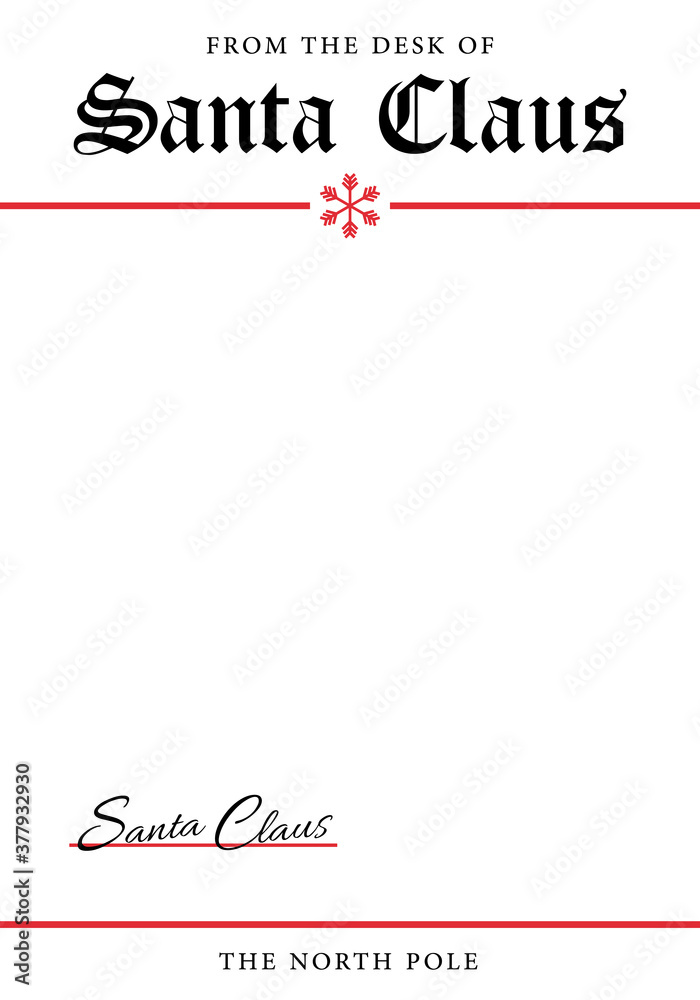 Santa letterhead template clipart image Stock Vector | Adobe Stock