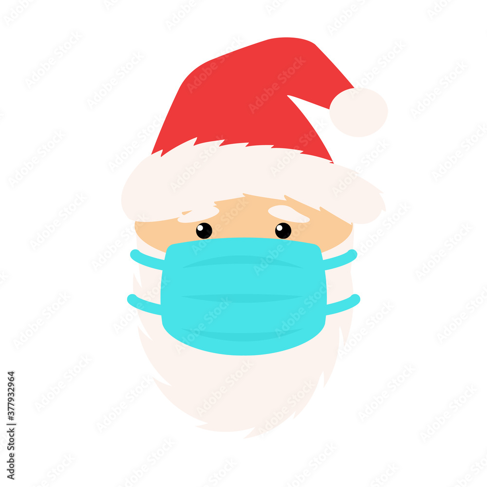 Santa in mask clipart image Stock Vector | Adobe Stock