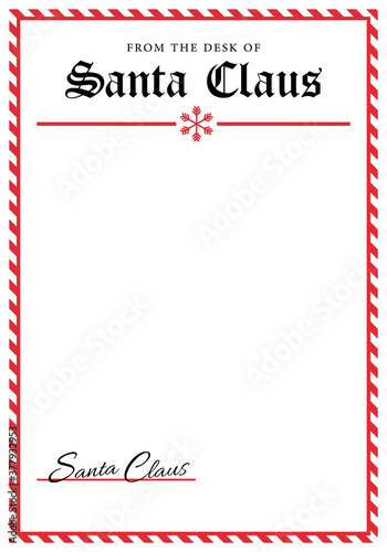 Santa letterhead template clipart image Stock Vector | Adobe Stock
