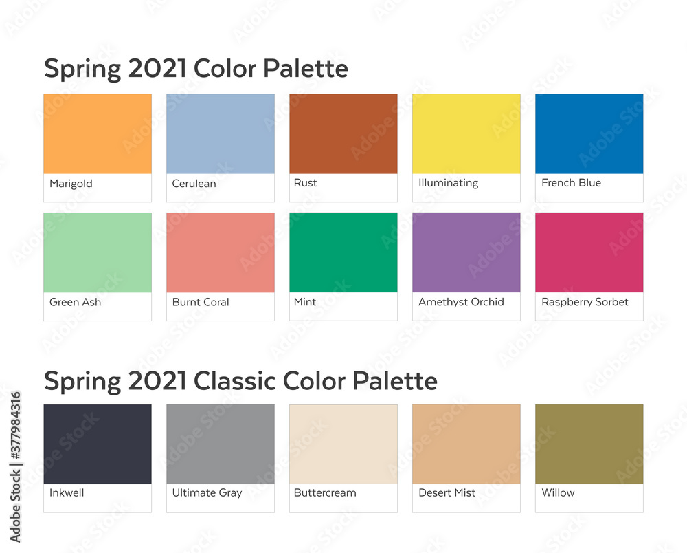Spring / Summer 2021 Color Palette Example. Future Color Trend Forecast ...