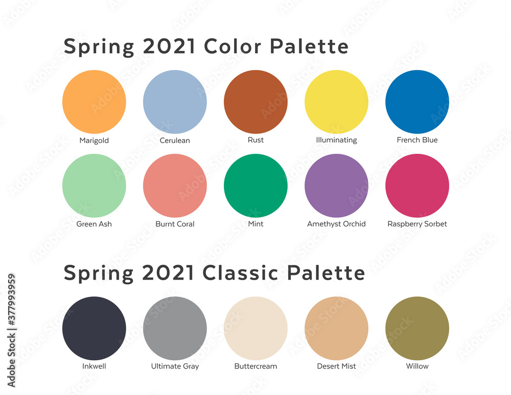 Spring / Summer 2021 Color Palette Example. Future Color Trend Forecast ...