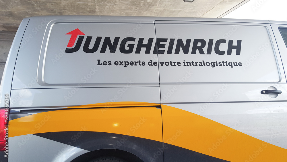 jungheinrich logo sign brand in delivery van of German company full ...