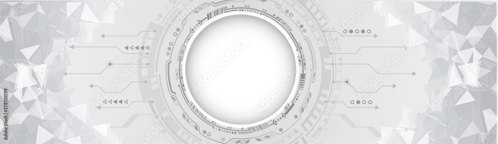 Wide Hi-tech communication concept. Abstract white background with ...