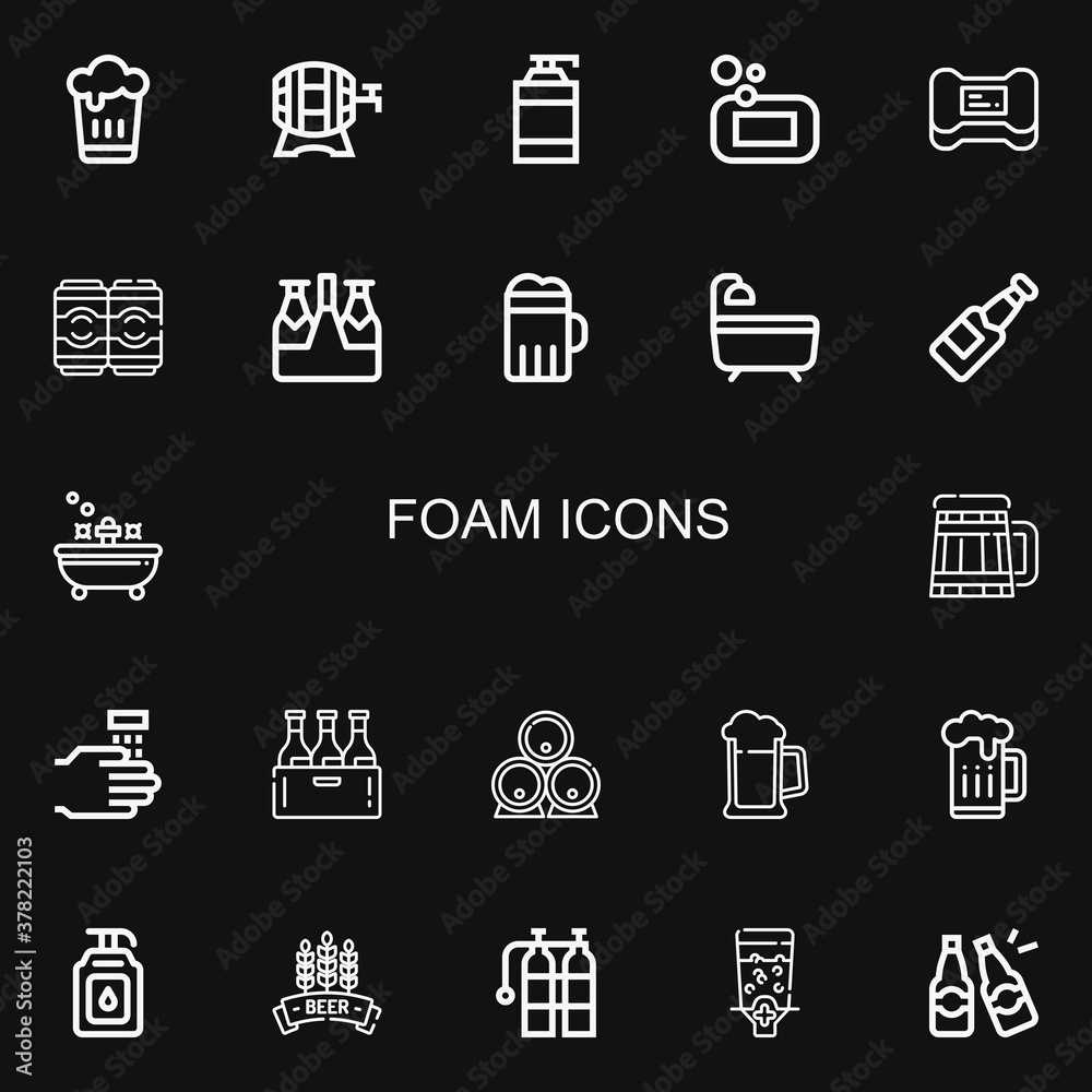 Editable 22 foam icons for web and mobile Stock Vector | Adobe Stock