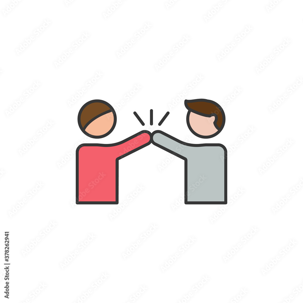 high five friendship outline icon. Elements of friendship line icon ...