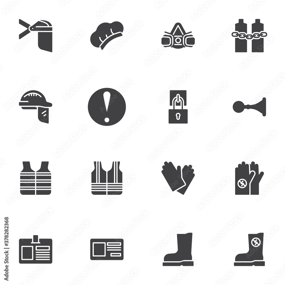 Mandatory signs vector icons set, modern solid symbol collection ...