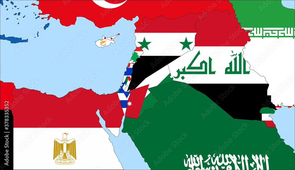Center the map of Jordan. Vector maps showing Jordan and neighboring ...