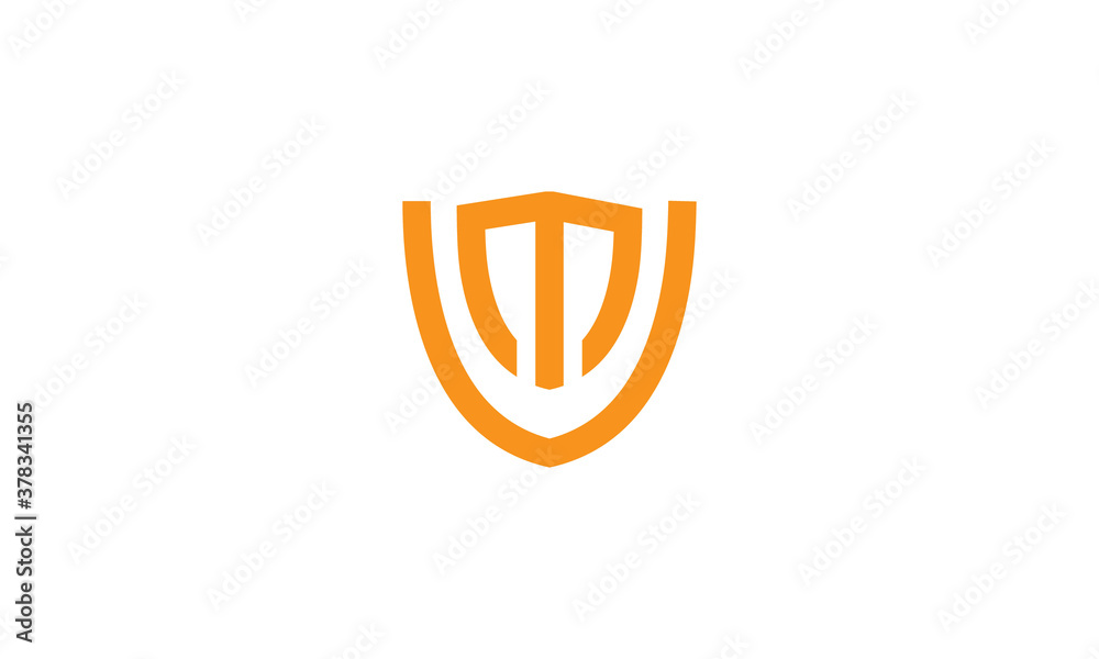 T letter shield logo design and vector template Stock Vector | Adobe Stock