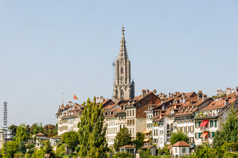 Bern, Berner Münster, Münster, Kirche, Stadt, Altstadt, Altstadthäuser ...
