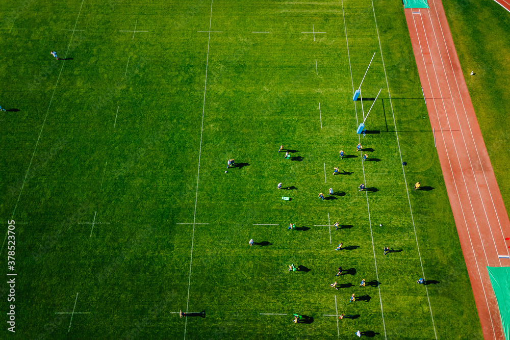 rugby stadium shots from the air Stock Photo | Adobe Stock