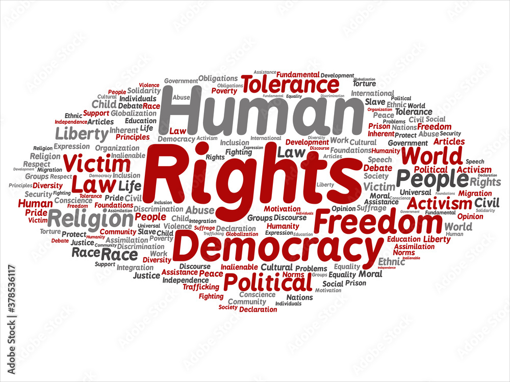 Vector concept or conceptual human rights political freedom, democracy ...