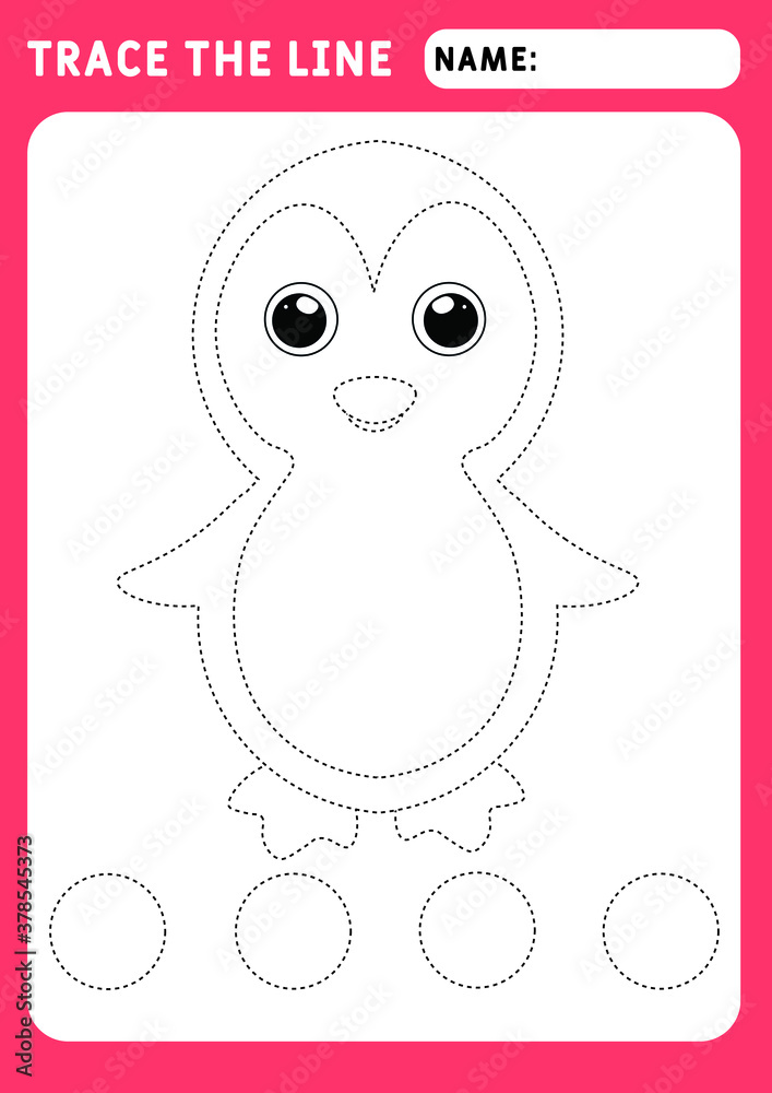 little penguin. Preschool worksheet for practicing fine motor skills ...