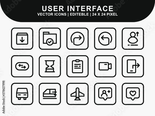 User Interface icons set. ui icons. home icon. arrow icon. mail message ...