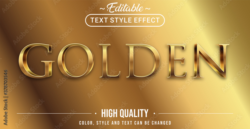 Editable text style effect - Gold theme style. Stock Vector | Adobe Stock