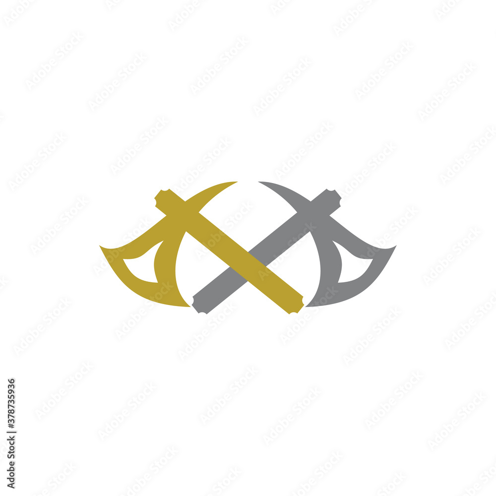 X letter with Two axe logo design vector Stock Vector | Adobe Stock