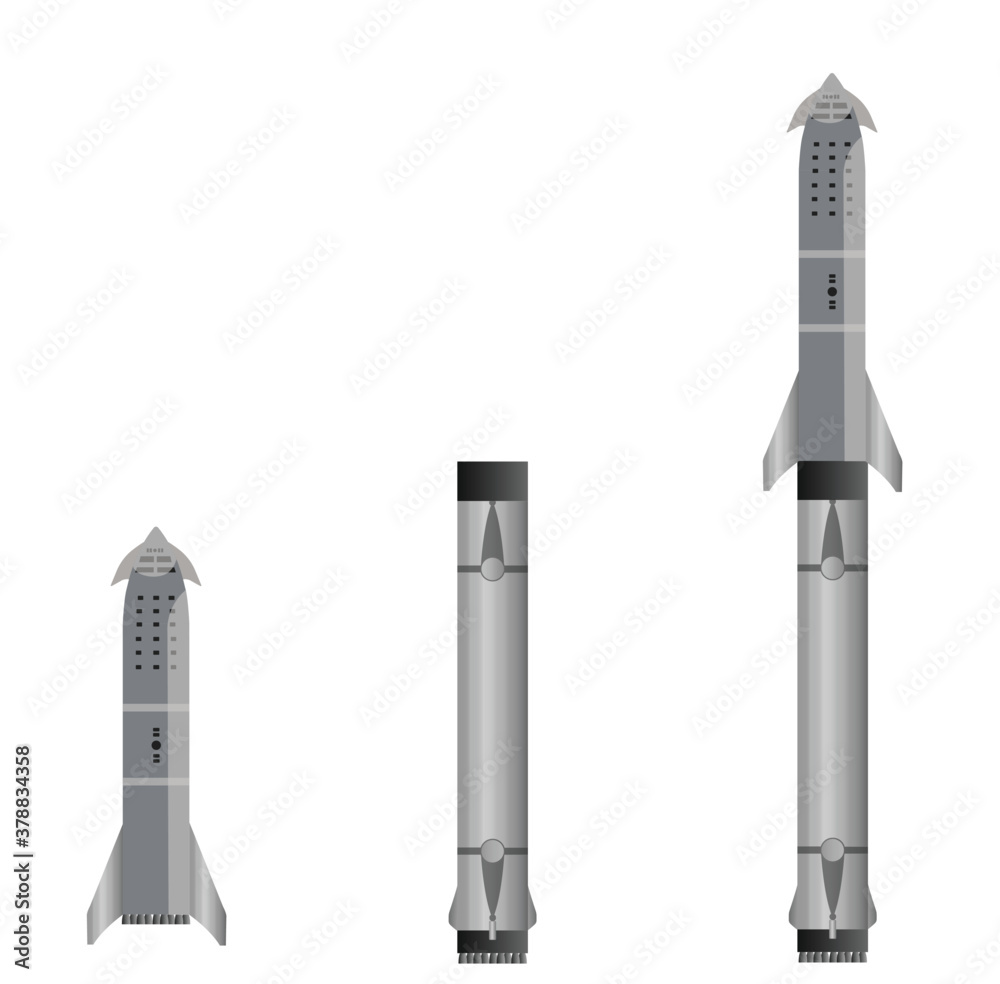 Starship, Super Heavy, and BFR, SpaceX rocket comparison, beautiful ...