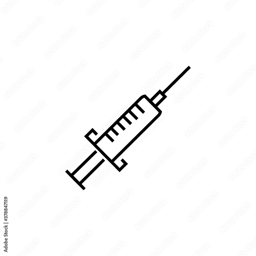 Vaccination concept poster in a flat style. A medical syringe and ...