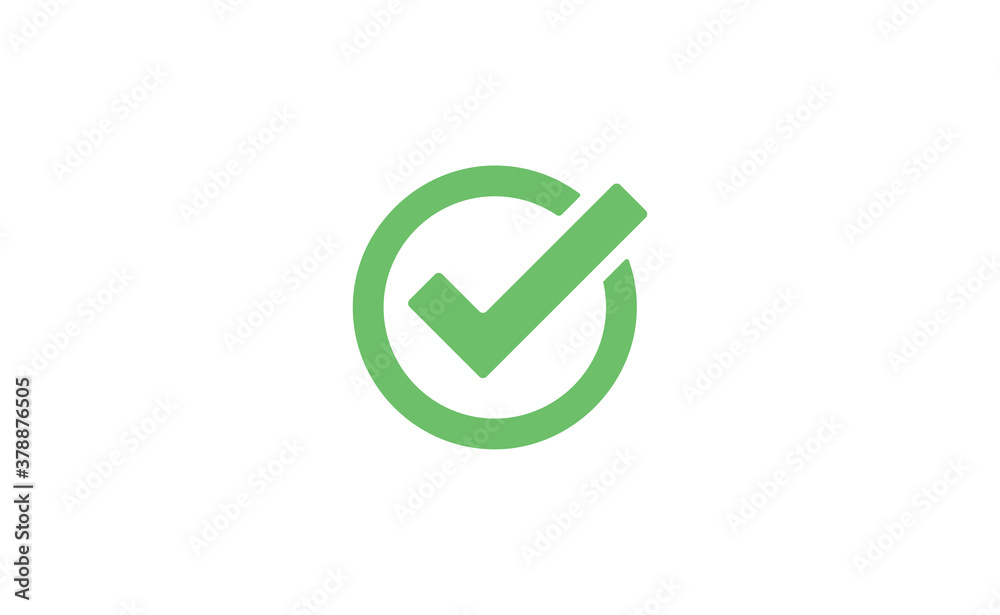 Green check mark. Symbol of approval. Approved tick symbol inside a ...