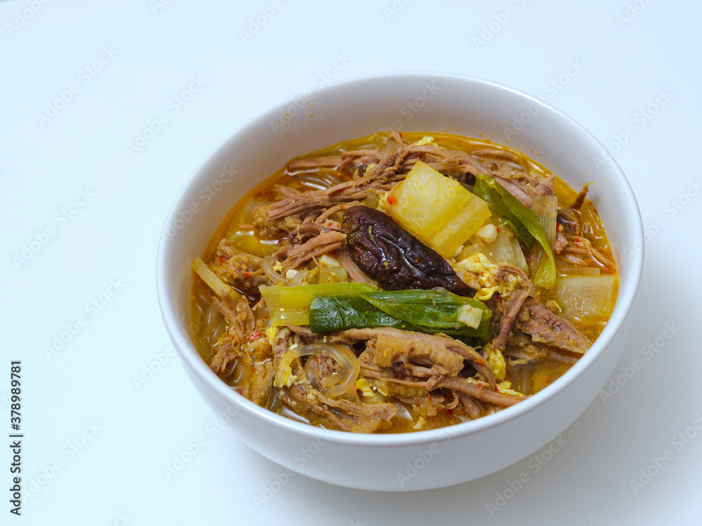 Photo Stock Traditional Korean Red Hot Beef Stew called Yukgaejang or ...