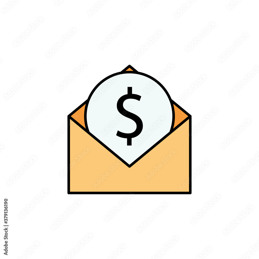 envelope, dollar icon. Element of finance illustration. Signs and ...