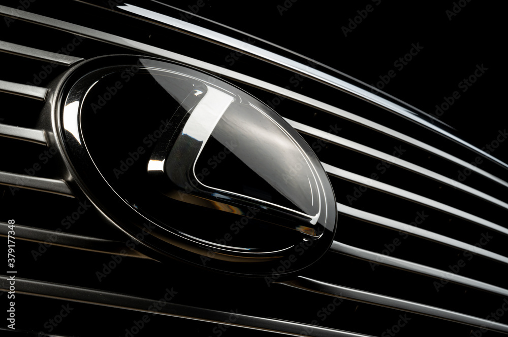 BANGKOK, THAILAND – April 16, 2020: Closeup of Lexus logo on Lexus ...