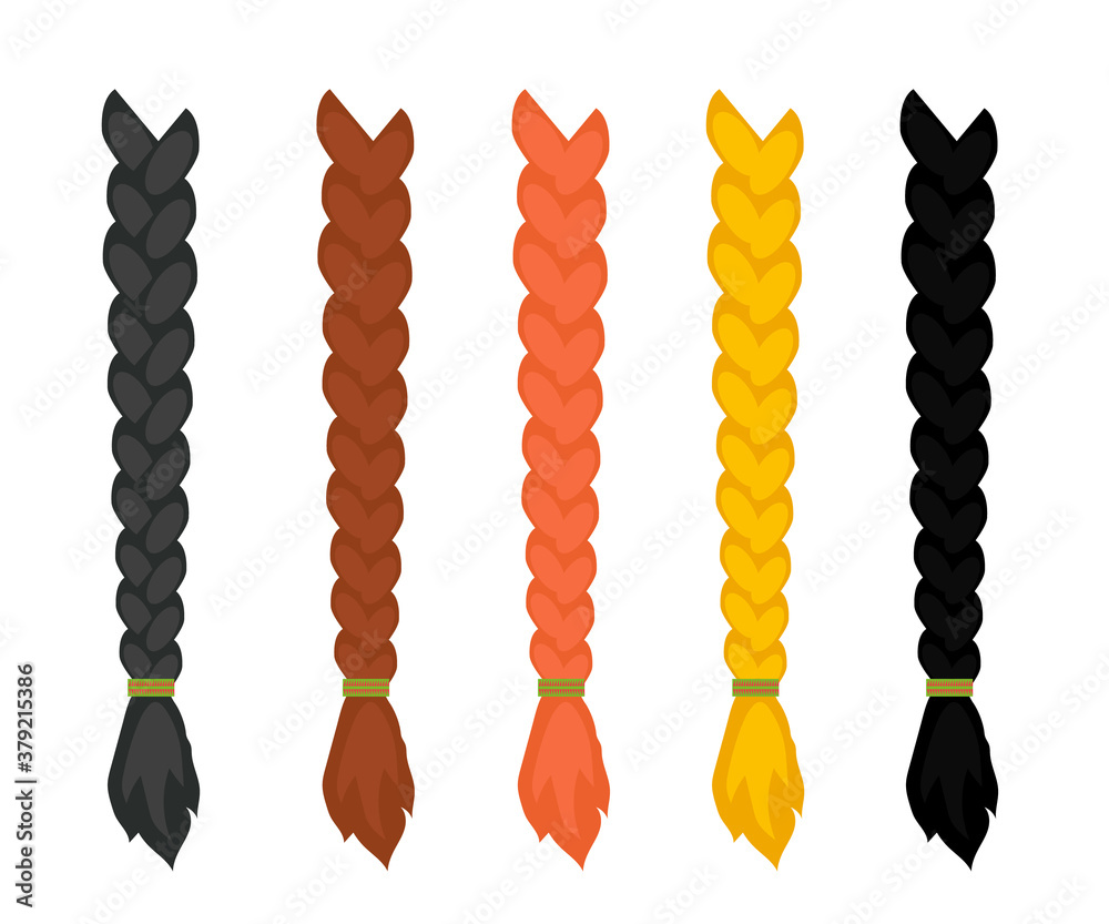 Female braid on a white background. Cartoon. Vector illustration. Stock ...