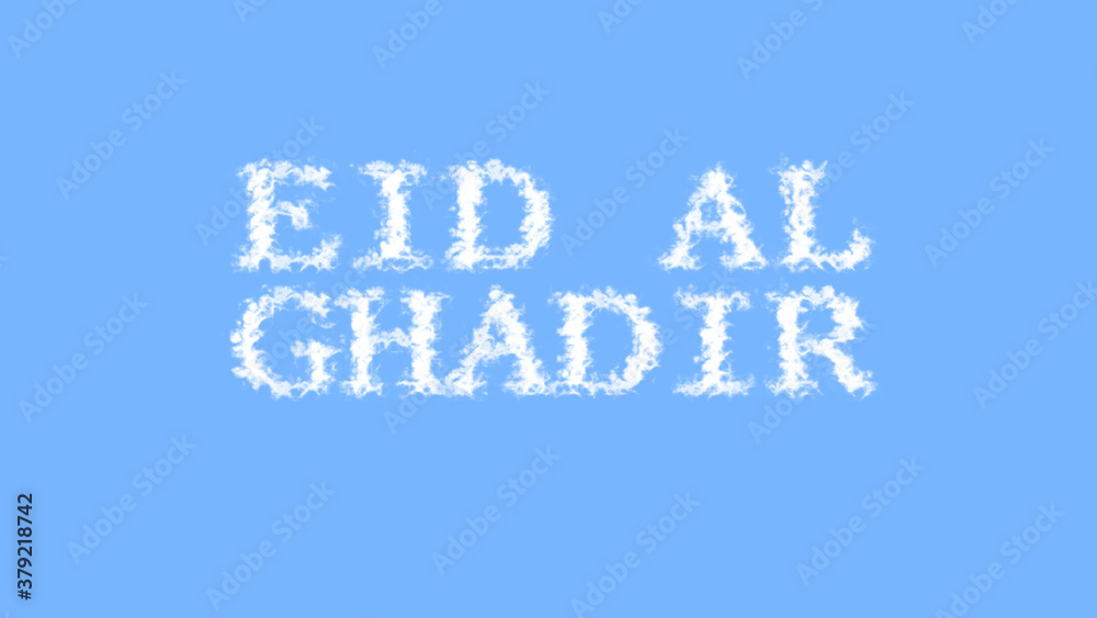 Eid Al Ghadir cloud text effect sky isolated background. animated text ...