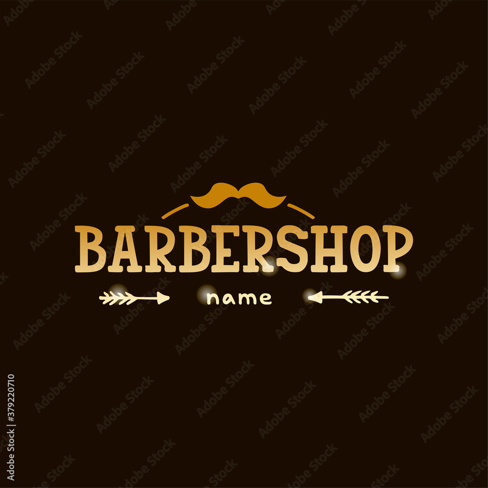 Vector illustration of barbershop lettering for banner, leaflet, poster ...