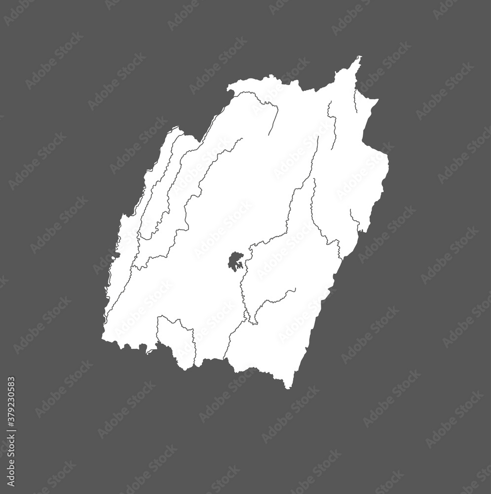Vetor do Stock India states - map of Manipur. Hand made. Rivers and ...