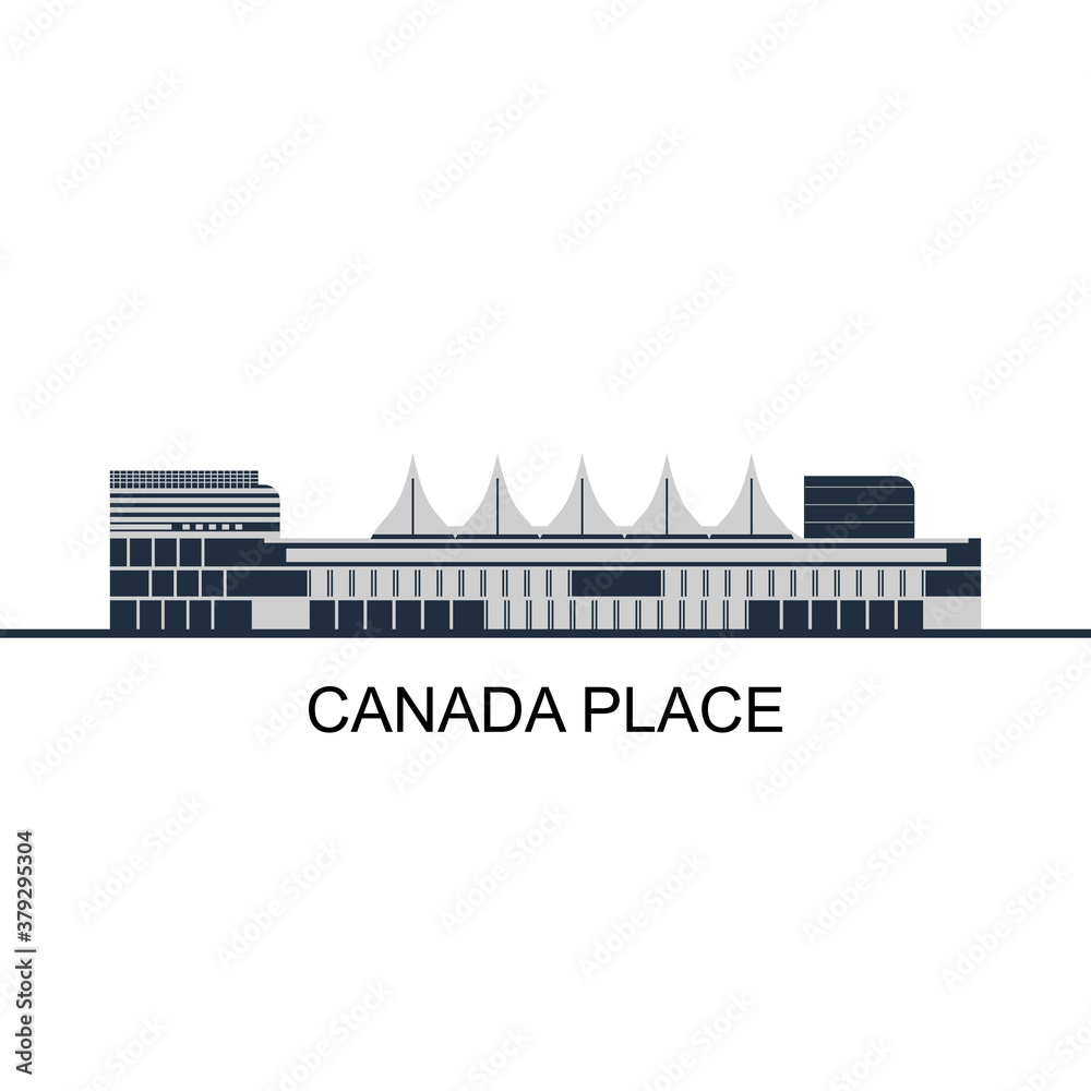 Canada cities icons. Canadian landmark historic sight showplace ...