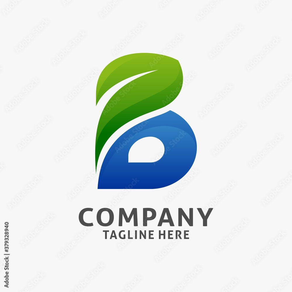 Letter B leaf logo design Stock Vector | Adobe Stock