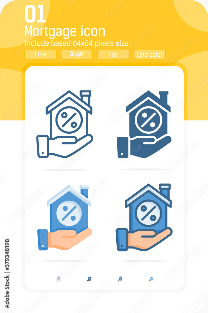 mortgage premium icon with multiple style isolated on white background ...