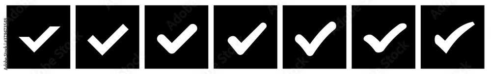 Check Mark Checkbox Square Icon Black | Checkmark Illustration | Tick ...