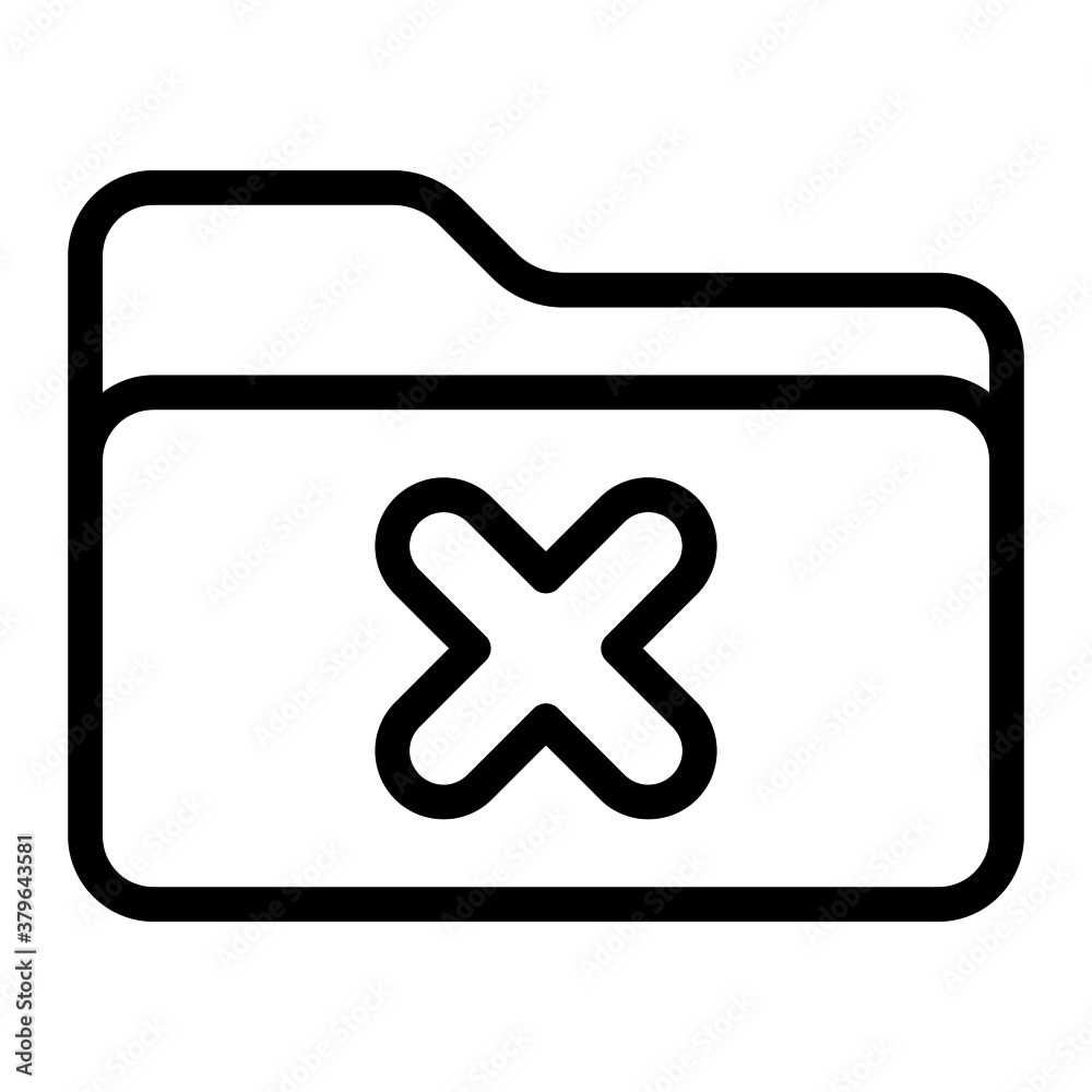 corrupted folder icon with outline style. Suitable for website design ...