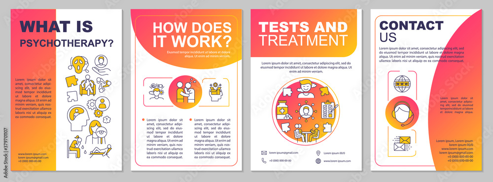 What is psychotherapy brochure template. Psychological treatment flyer ...