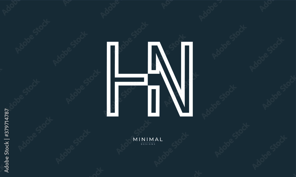 Alphabet letter icon logo HN Stock Vector | Adobe Stock