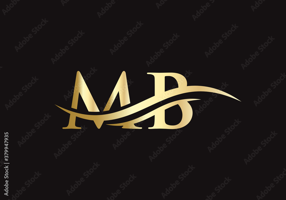 MB letter logo. Swoosh Letter MB Logo Design for business and company ...