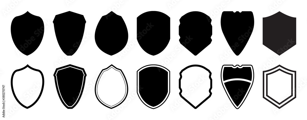 Military shield Vector. Police badge shape, Security, football patches ...