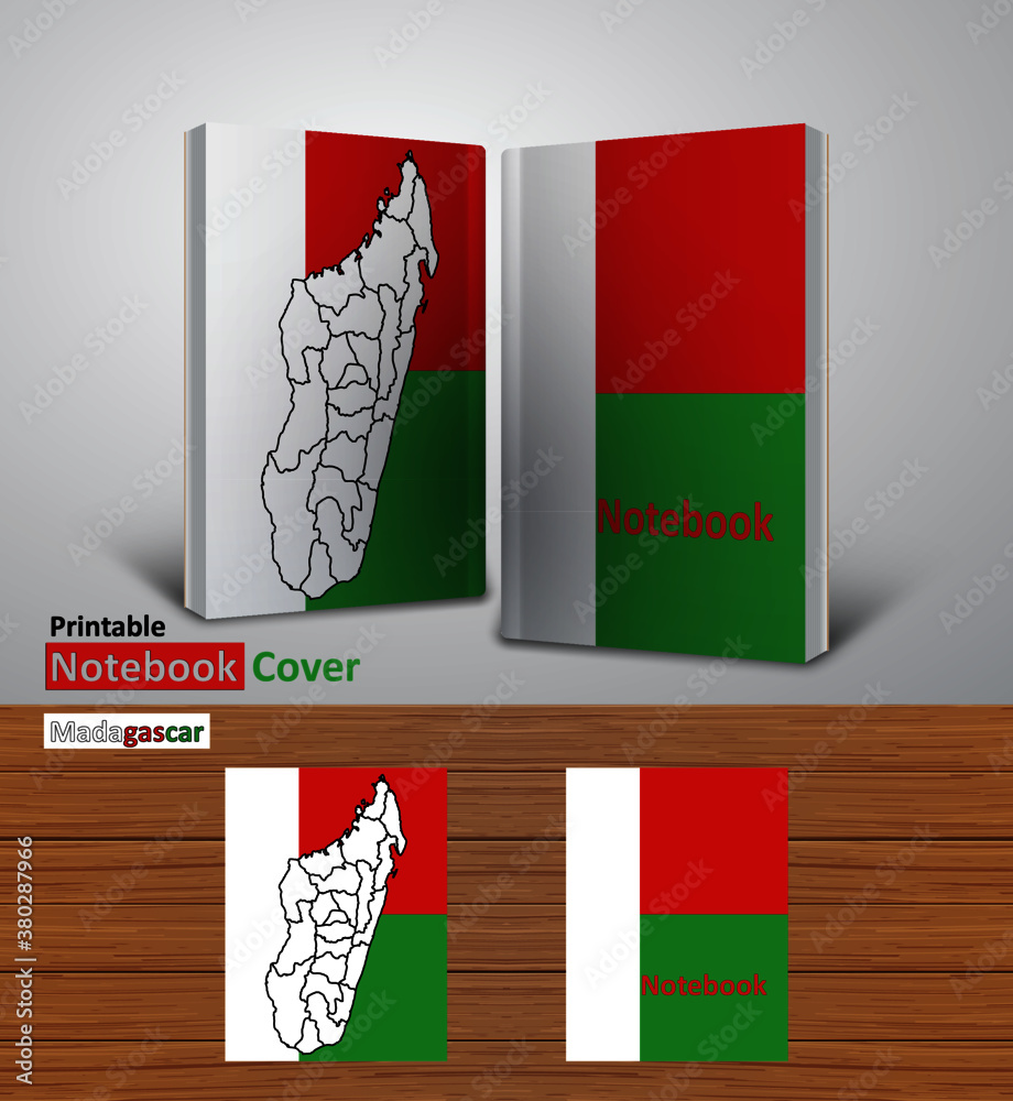 Notebook Design Mockup - 3D Book Template - National Country Map and ...