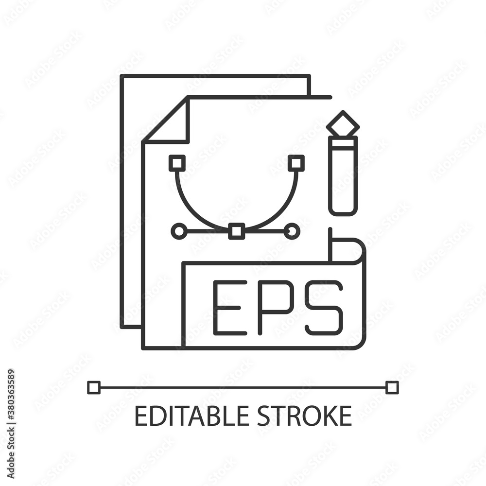 EPS file pixel perfect linear icon. Encapsulated postscript. Document ...