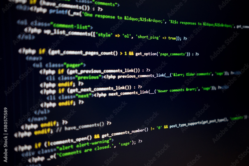 Lines of Computer Code Stock Photo | Adobe Stock