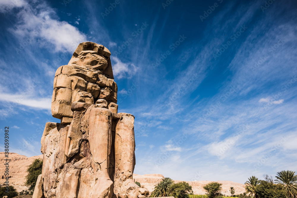 The Colossi of Memnon are two giant stone statues of Pharaoh Amenhotep ...