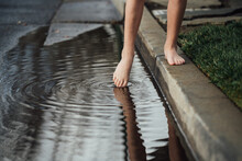 Foot And Puddle Free Stock Photo - Public Domain Pictures