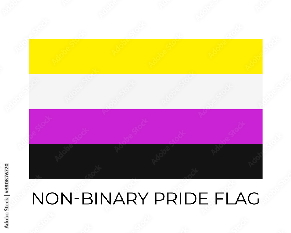 Non-Binary Pride Flag. Symbol of LGBT community. Vector flag sexual ...