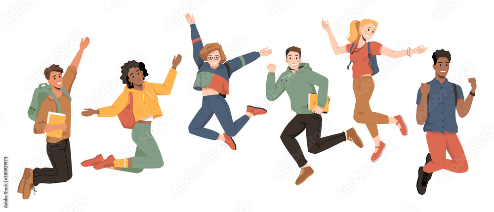 Young Students Cartoon