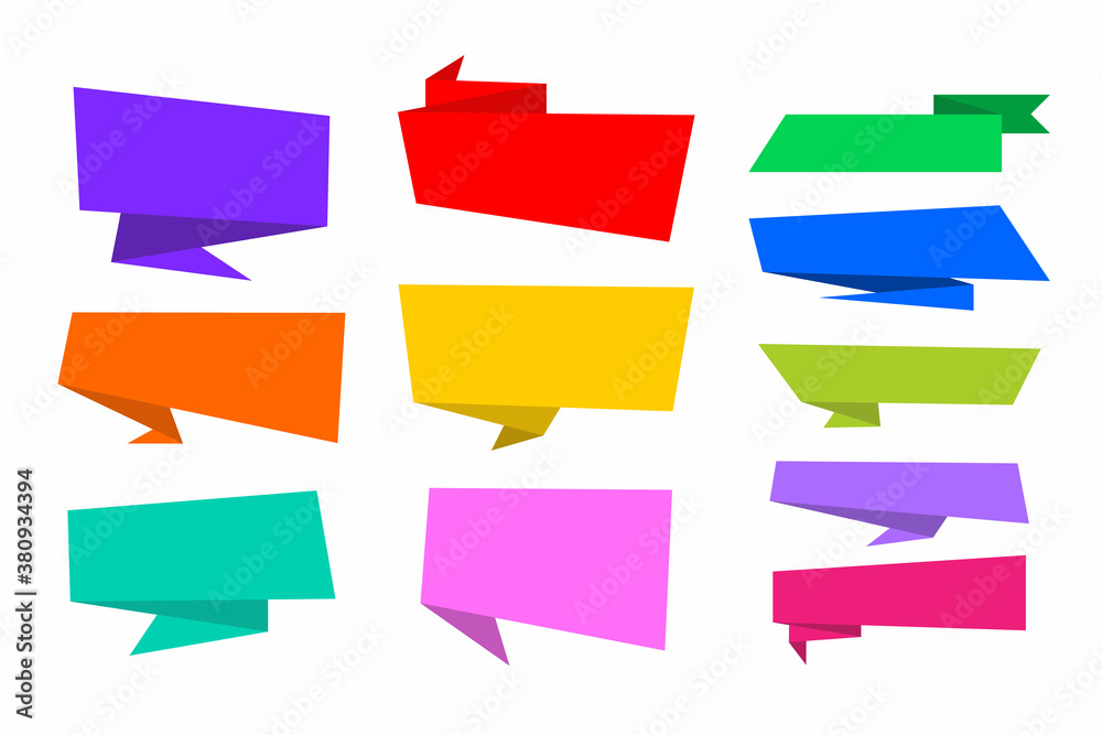 Set of Colorful Callout Illustration Design, Flat Paper Callout with ...