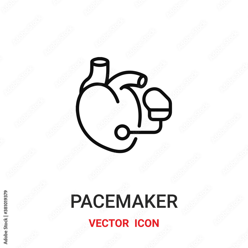Vector de Stock Pacemaker vector icon. Modern, simple flat vector illustration for website or ...