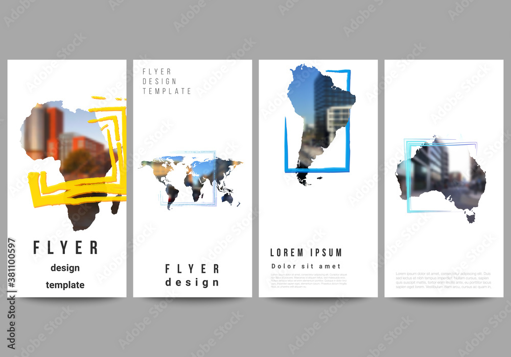 Vector layout of flyer, banner templates for website advertising design ...
