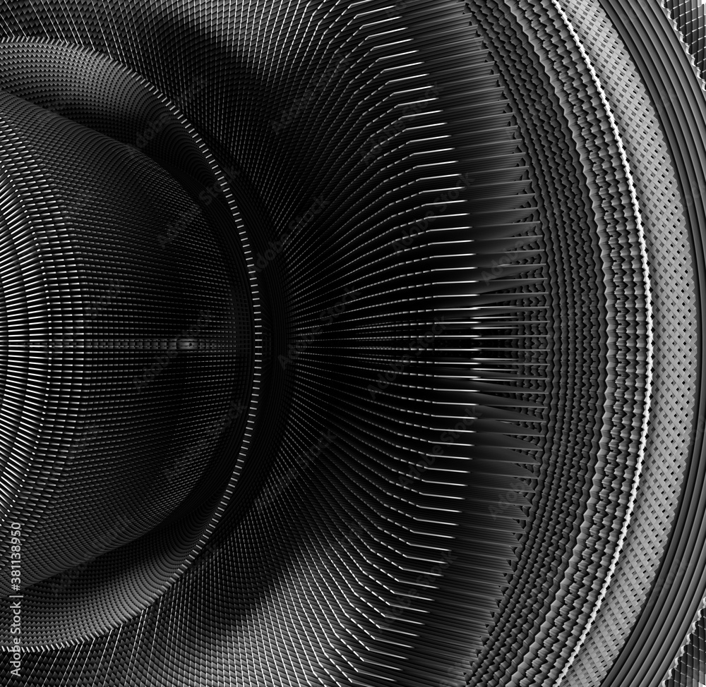 3d render of abstract art 3d background with part of black and white ...